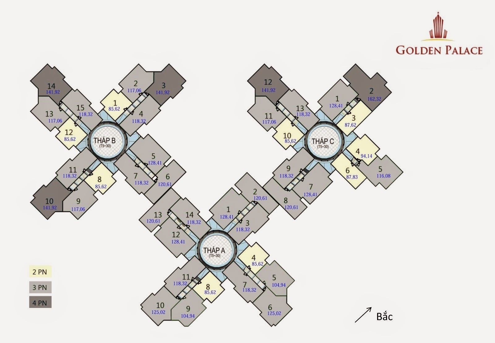 CĂN HỘ GOLDEN PALACE 2 PHÒNG NGỦ ~ CHUNG CƯ GOLDEN PALACE