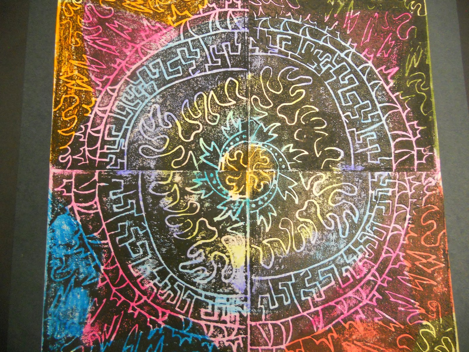 Little Dog Art Blog: 5th Grade Rotational Symmetry Printmaking