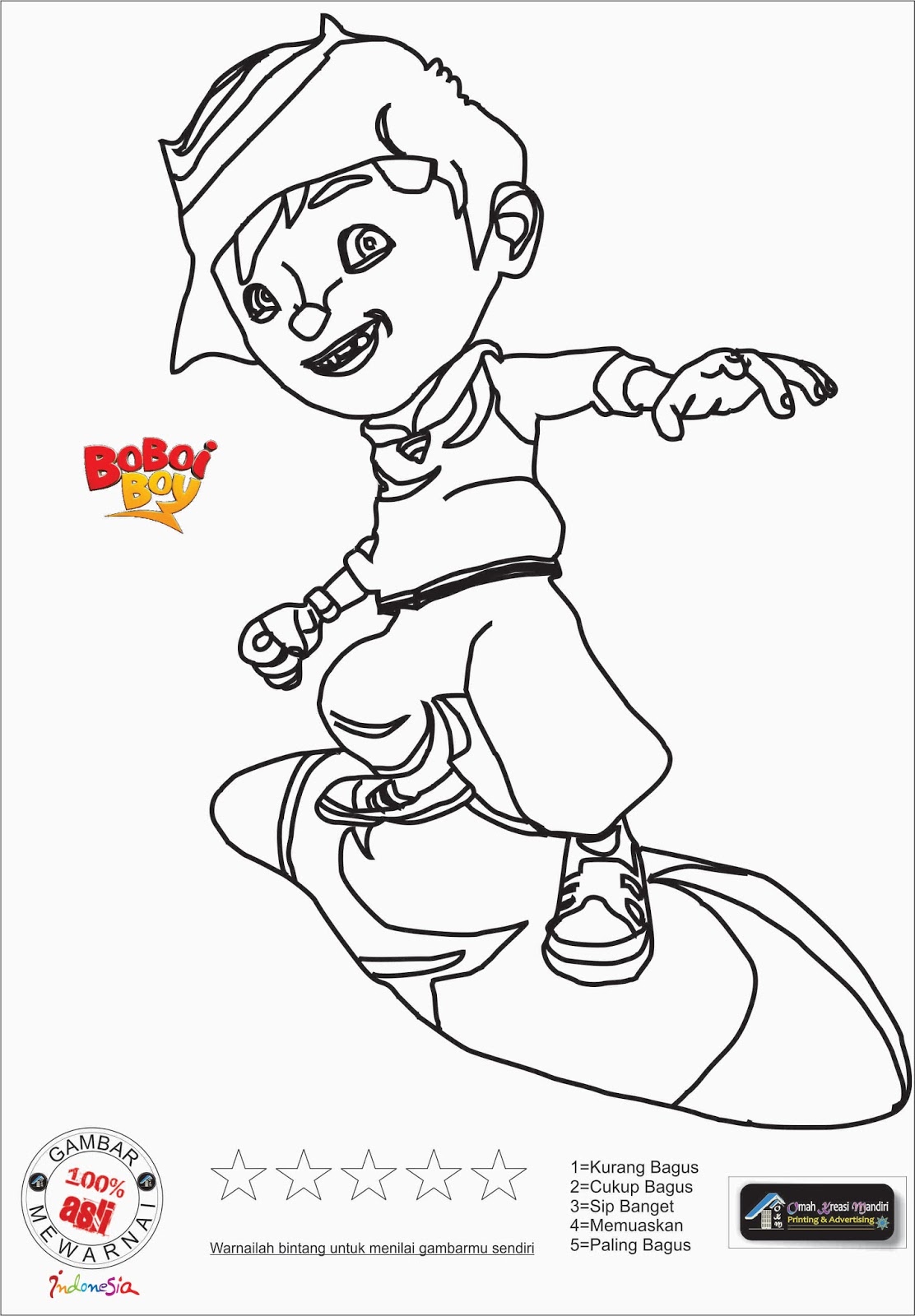 mewarnai kartun populer 2015 boboboy dan frozen - Omah Kreasi Mandiri