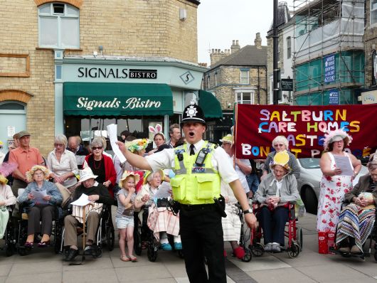 Saltburn by the Sea: Easter bonnets - complete with frills!