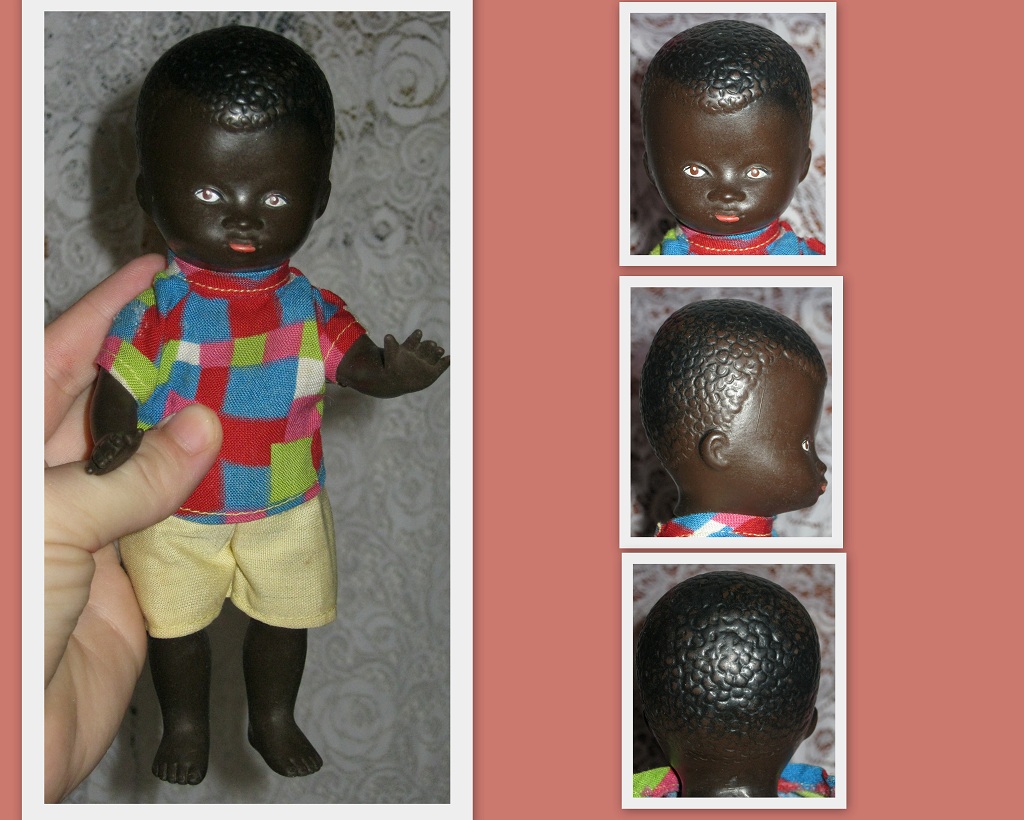 shopping_lourdess: papusa african negru are 20-25 cm din anii 1970 - 19 lei