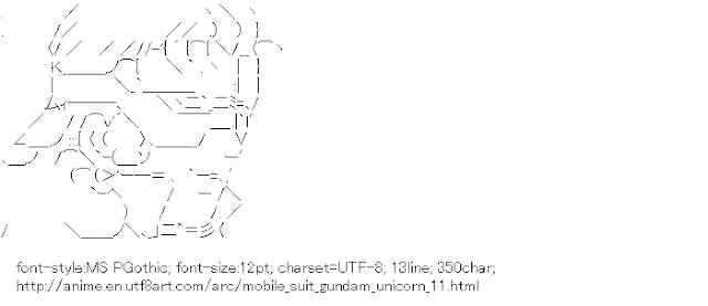 Gundam text ASCII art