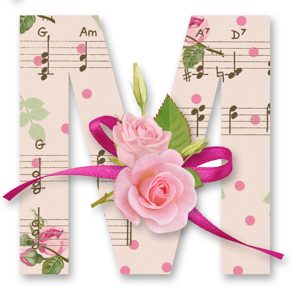 Abecedario con Rosas en Fondo Musical. Alphabet with Roses in Musical ...