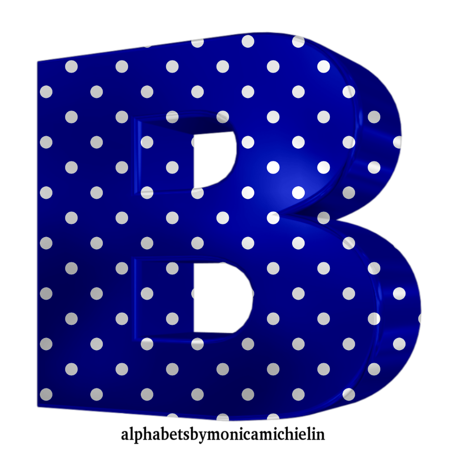 M. Michielin Alphabets: BLUE POLKA DOTS ALPHABET, ALFABETO AZUL DE BOLINHAS