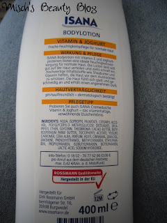 Misch's Beauty Blog: Review: Isana Body Lotion Vitamin & Yoghurt