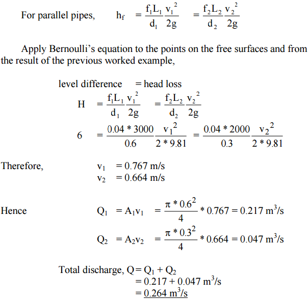 FLUID MECHANICS- PIPE SYSTEM: EXAMPLE OF PARALLEL PIPE