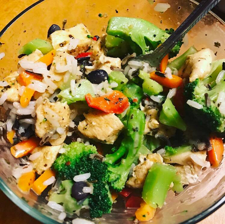 All You Need is a Dash of Pepper: 2 Ingredient Chicken Veggie Rice Bowl