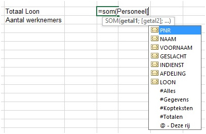 Tips voor Excel: Tabel maken