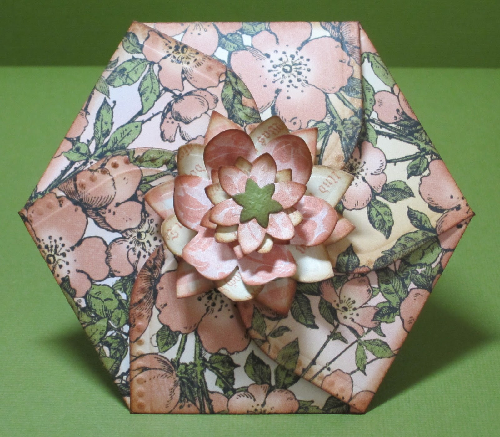 Designs by Marisa: Hexagon Petal Envelope and Basket Ensemble