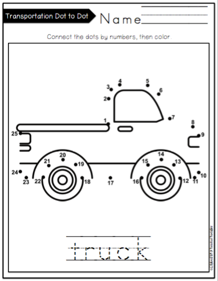 Dot to Dot Numbers "No Prep" Pictures ~ Preschool Printables