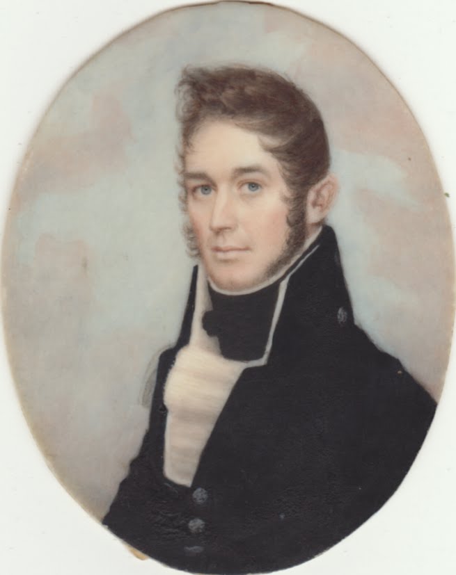 3 American Miniature Portraits: Wood, Joseph - portrait of a naval officer