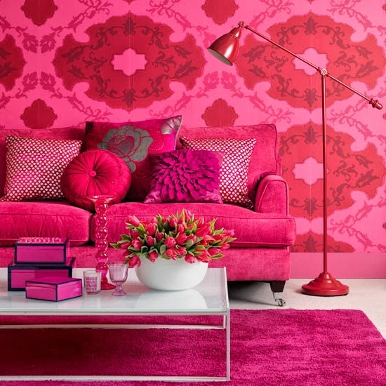 Salas con paredes rosa - Colores en Casa