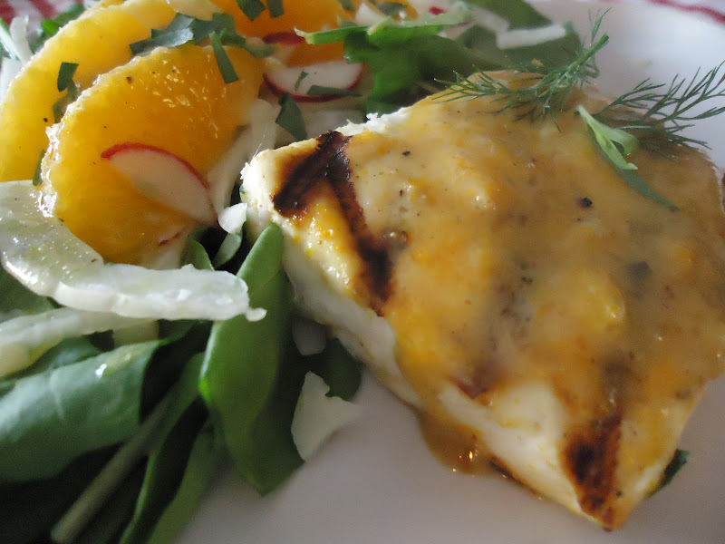 Saucy Mama Tarragon Citrus Mustard Halibut