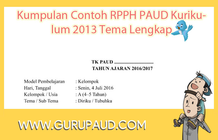 Kumpulan Contoh RPPH PAUD Kurikulum 2013 Tema Lengkap | GURU PAUD