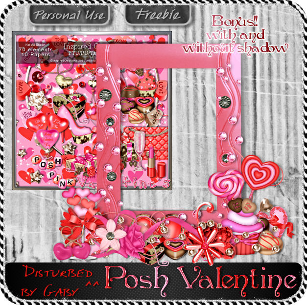 Disturbed PSP tutorials: Freebie Cluster: Posh Valentine