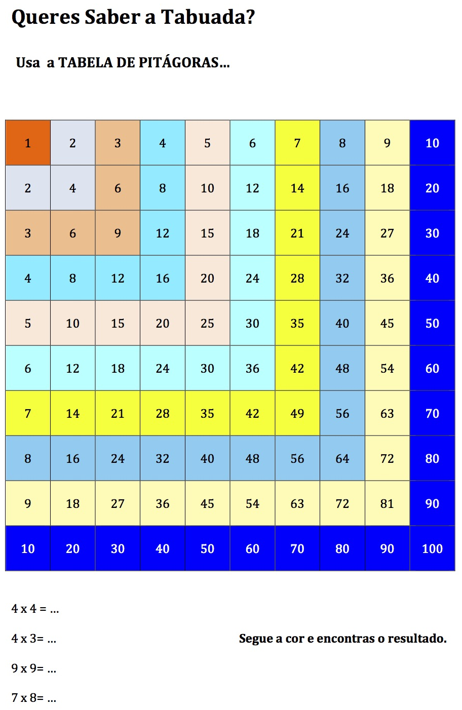 Espaço de Estudo na EB 23 Frei Caetano Brandão: TABUADA - a brincar ...