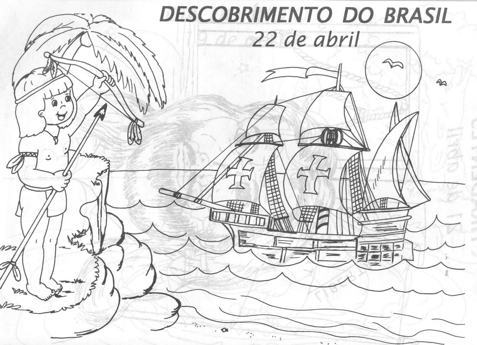Descobrimento Do Brasil Para Colorir - FDPLEARN
