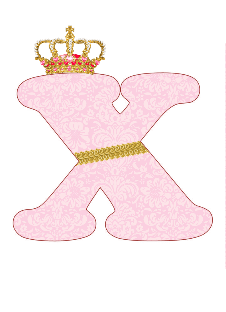 Abecedario Rosa con Corona. Pink Alphabet with Crown. - Oh my Alfabetos!