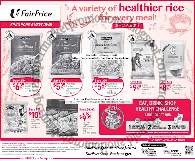 NTUC FairPrice Healthier Rice 23 - 29 August 2018 ~ Supermarket Promotions