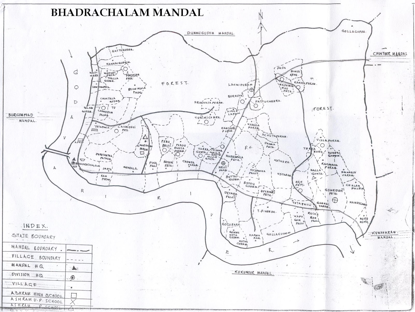 Sub-Collector's Office, Bhadrachalam: Bhadrachalam Mandal Map