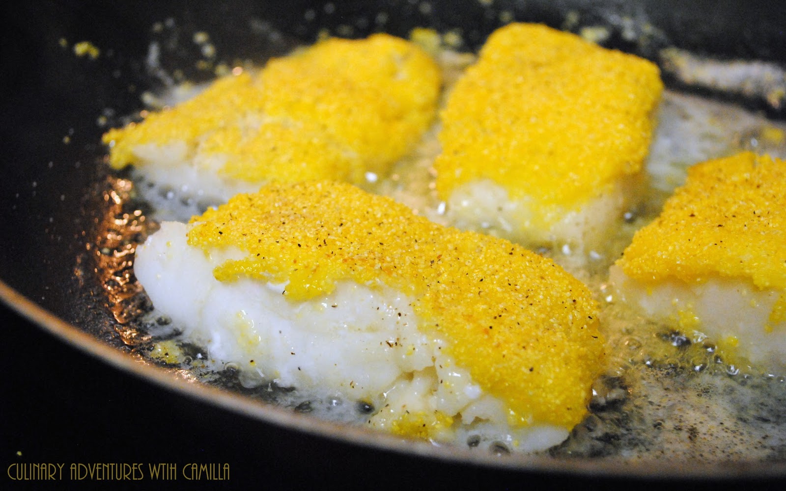 Foodie Reads 2016: Polenta-Crusted Cod with Mango Salsa