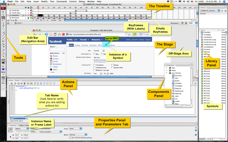 Interface Adobe flash