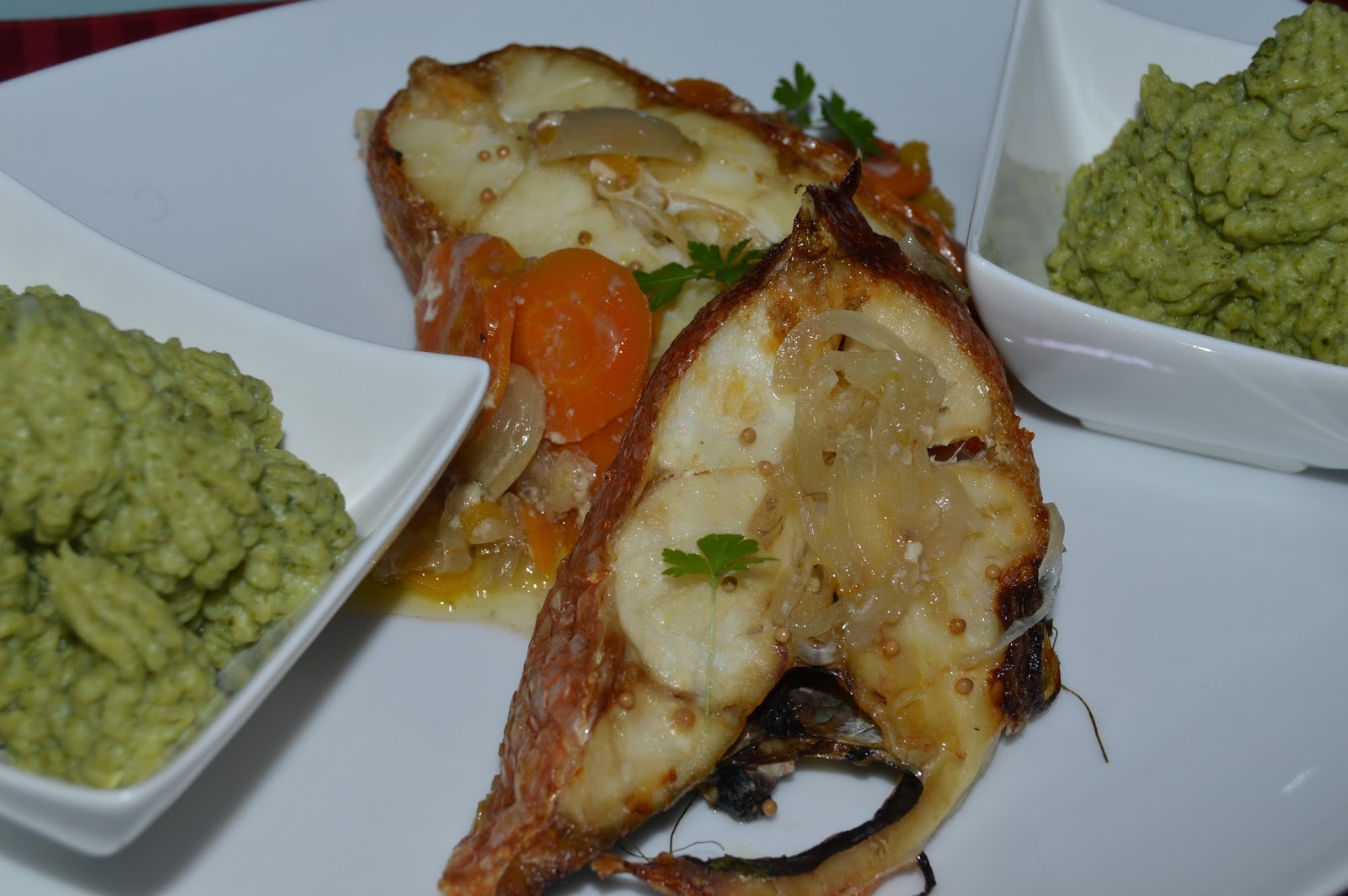 Bimby & Sabores da Vida: Puré de Brócolos com Red Fish Assado no Forno