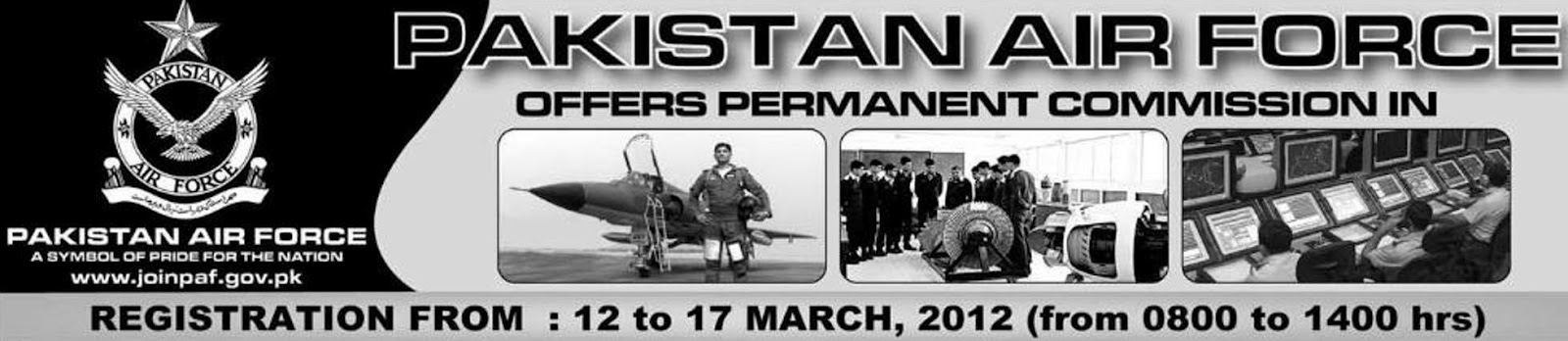 Pakistan Air Force Offers Commission in 135 GD (P), Admin, A&SD (Civil ...