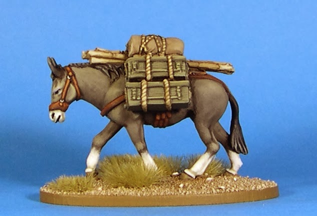 Tsuba Miniatures: Japanese horses & mule painted
