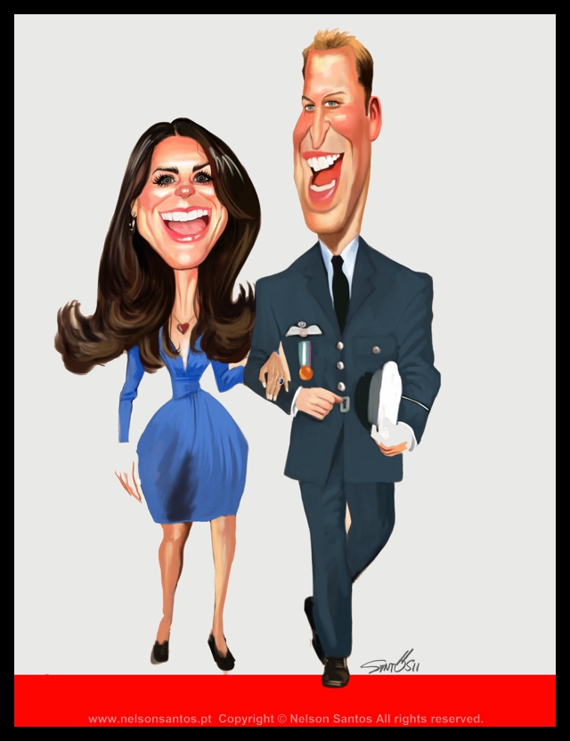 CARICATURAS: Prince William and Kate Middleton caricatures work in progress