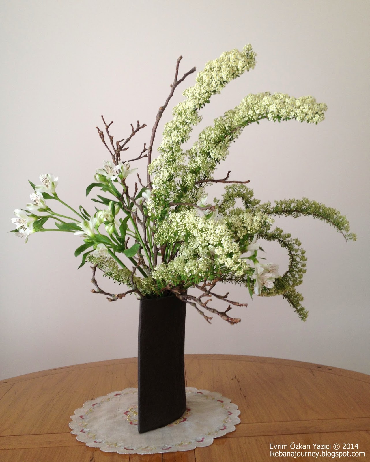 Evrim's Ikebana Journey: Nageire with Astonishingly Beautiful Spirea ...