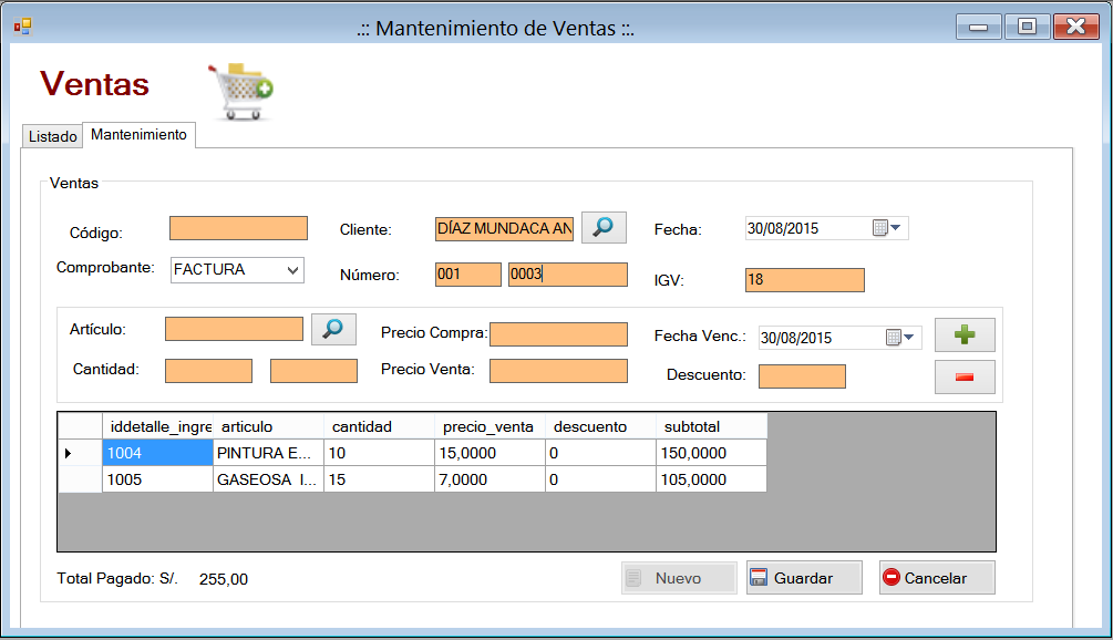 Diseño Sistema de Ventas C# - Visual Studio 2013 y Sql Server 2014 (39-41) Bakup BD - www ...