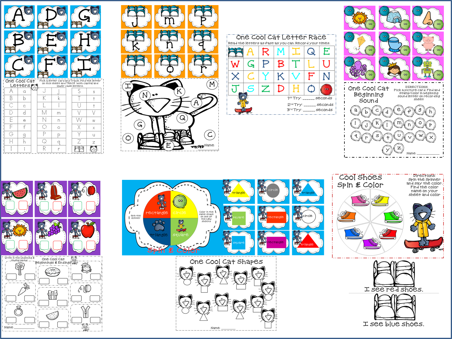 CampWeWannaLearnAlot: One Cool Cat Centers, Freebie and Chance to Win