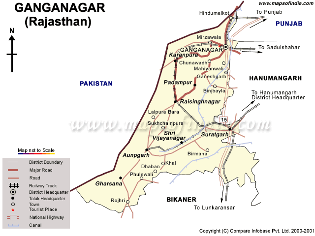 Top Tourist Place India : Map Of Rajasthan