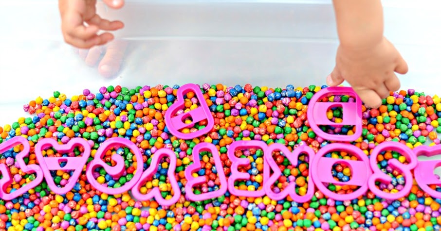 Rainbow Chickpeas & Alphabet Cookie Cutters {Invitation to Play} | And ...