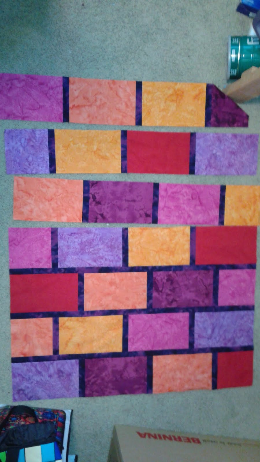 Websterquilt: Brick Wall Pattern Directions