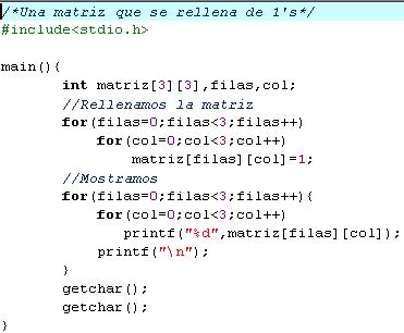 Programación en C: Matrices