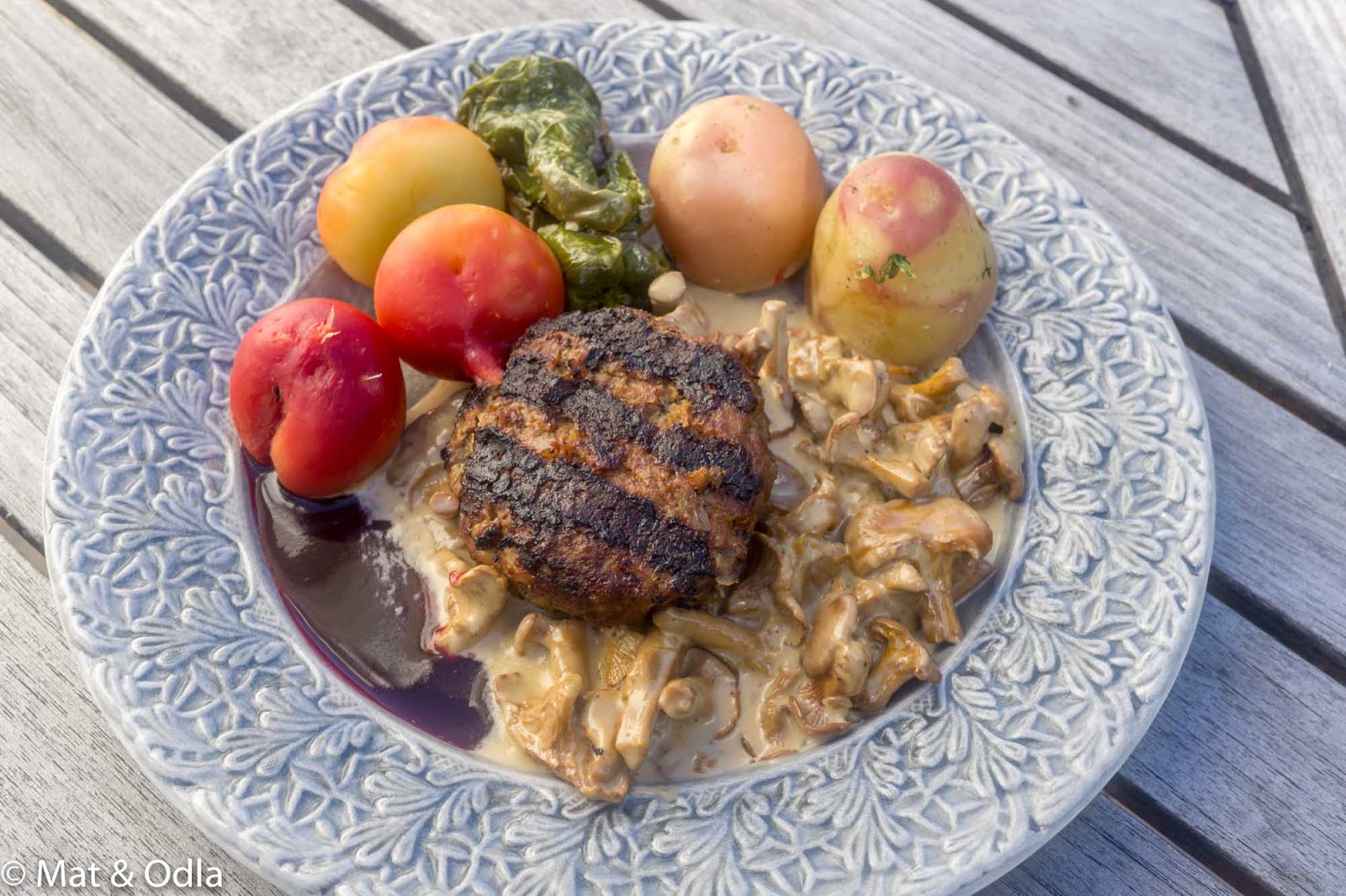 Pannbiff med kantarellsås