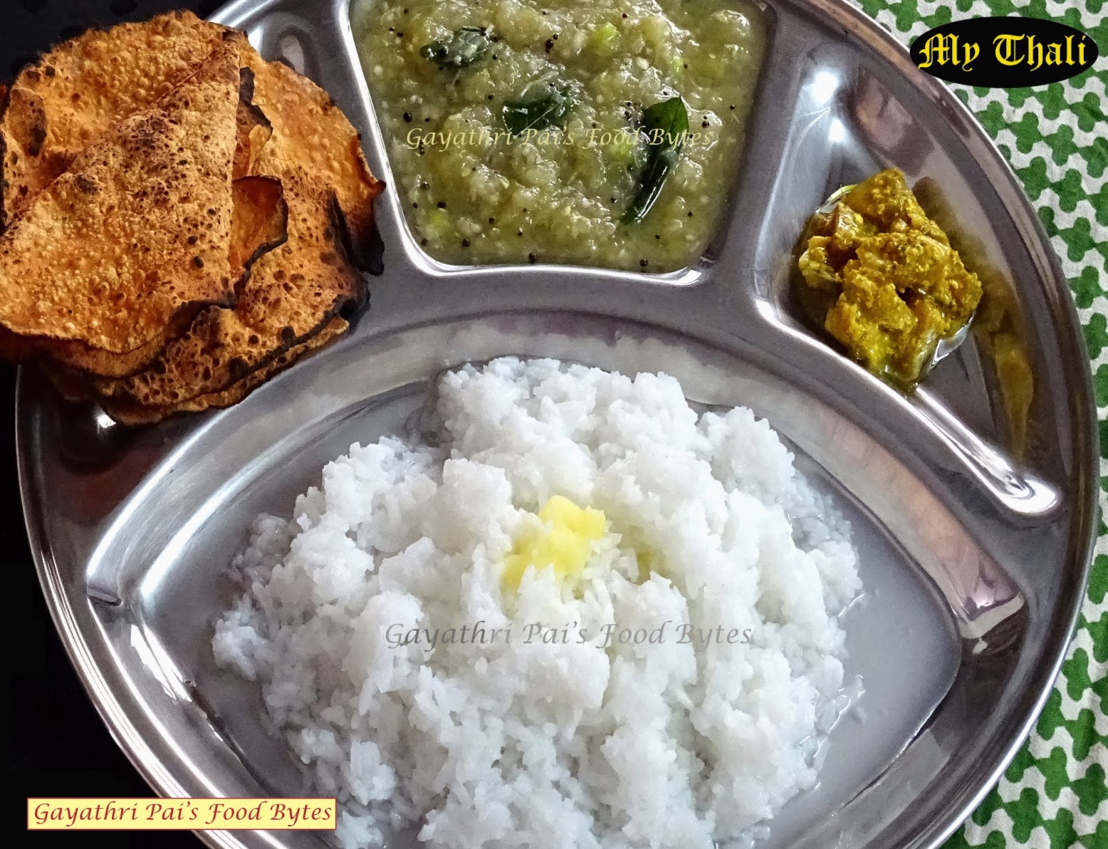 Gayathri Pai's Food Bytes: My Pejje Jevan Thali.- 101.