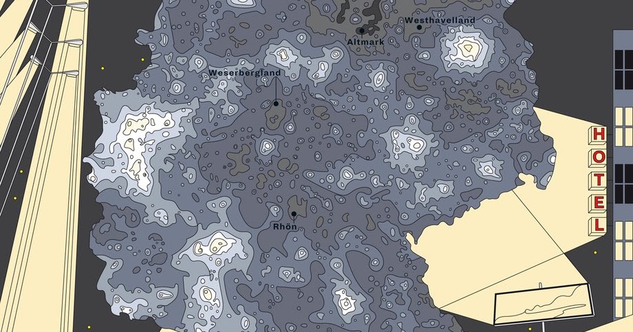 Light pollution map of Germany