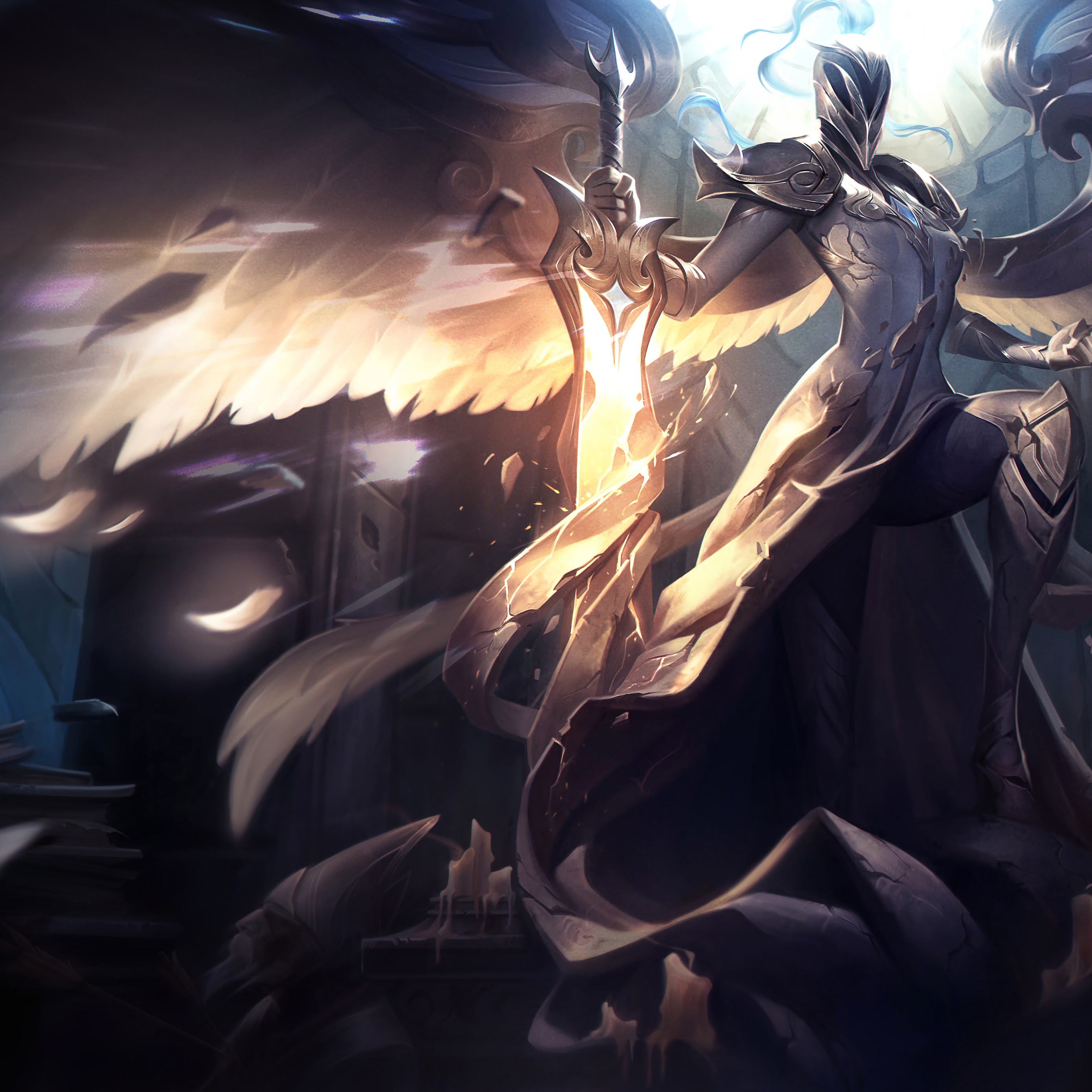 Silver Kayle, Splash Art, New Update, LoL, 8K, #50 Wallpaper iPhone Phone