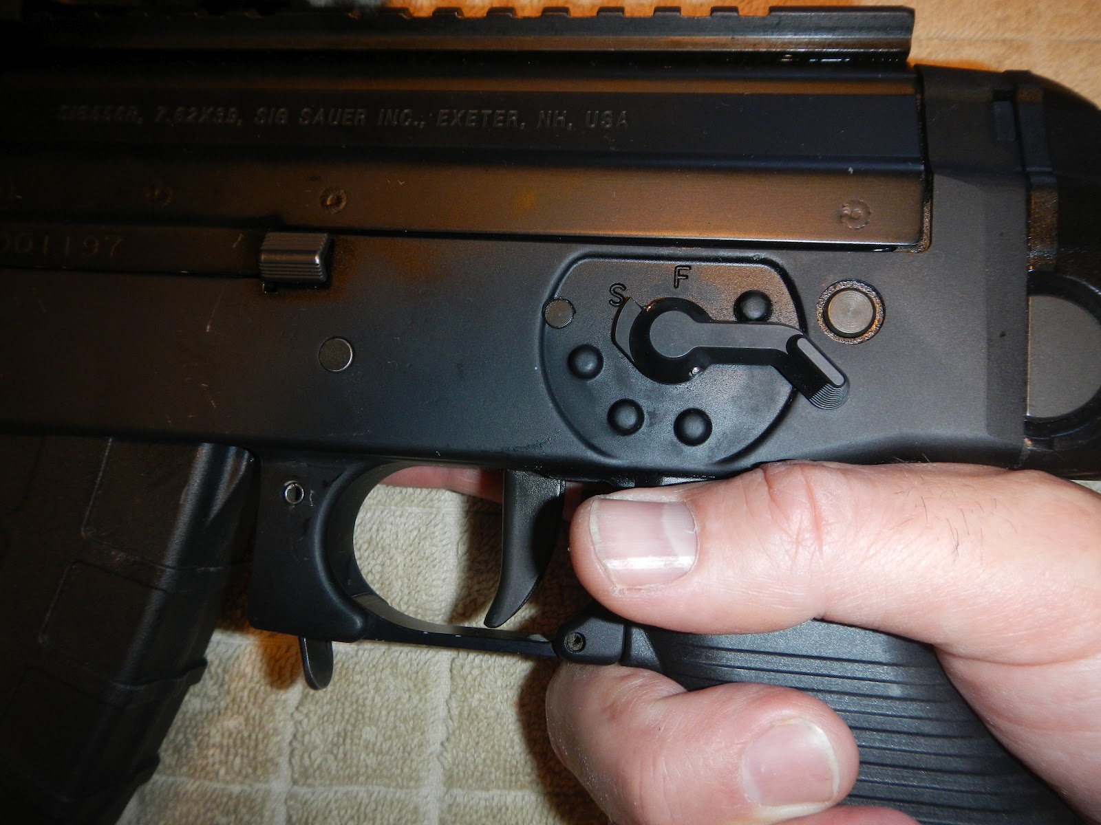Firearms and Training: Krebs Custom Guns Sig 556R Enhanced Safety Lever