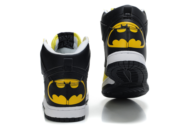 Superhero Dunks: Batman Dunk Nike High Tops For Men Black Yellow