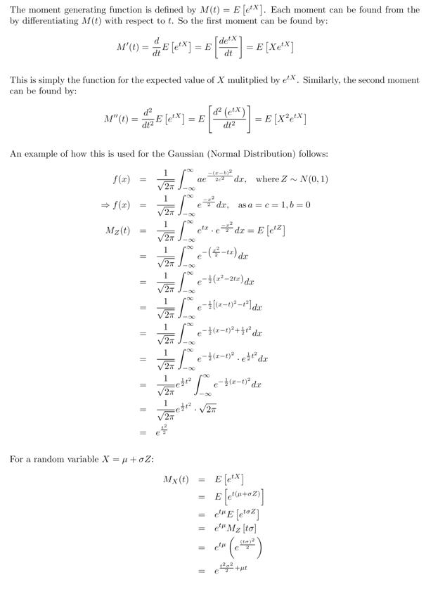 When People Were People: Moment Generating Functions - Normal When People Were People: Moment Generating Functions - Normal