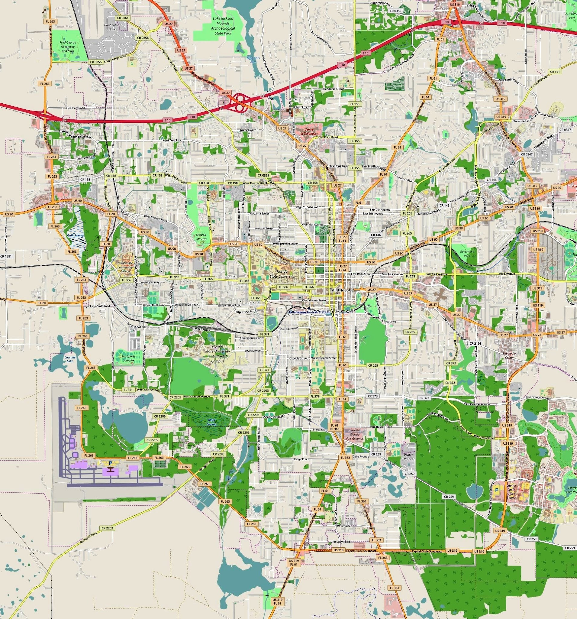 Tallahassee, Florida Map