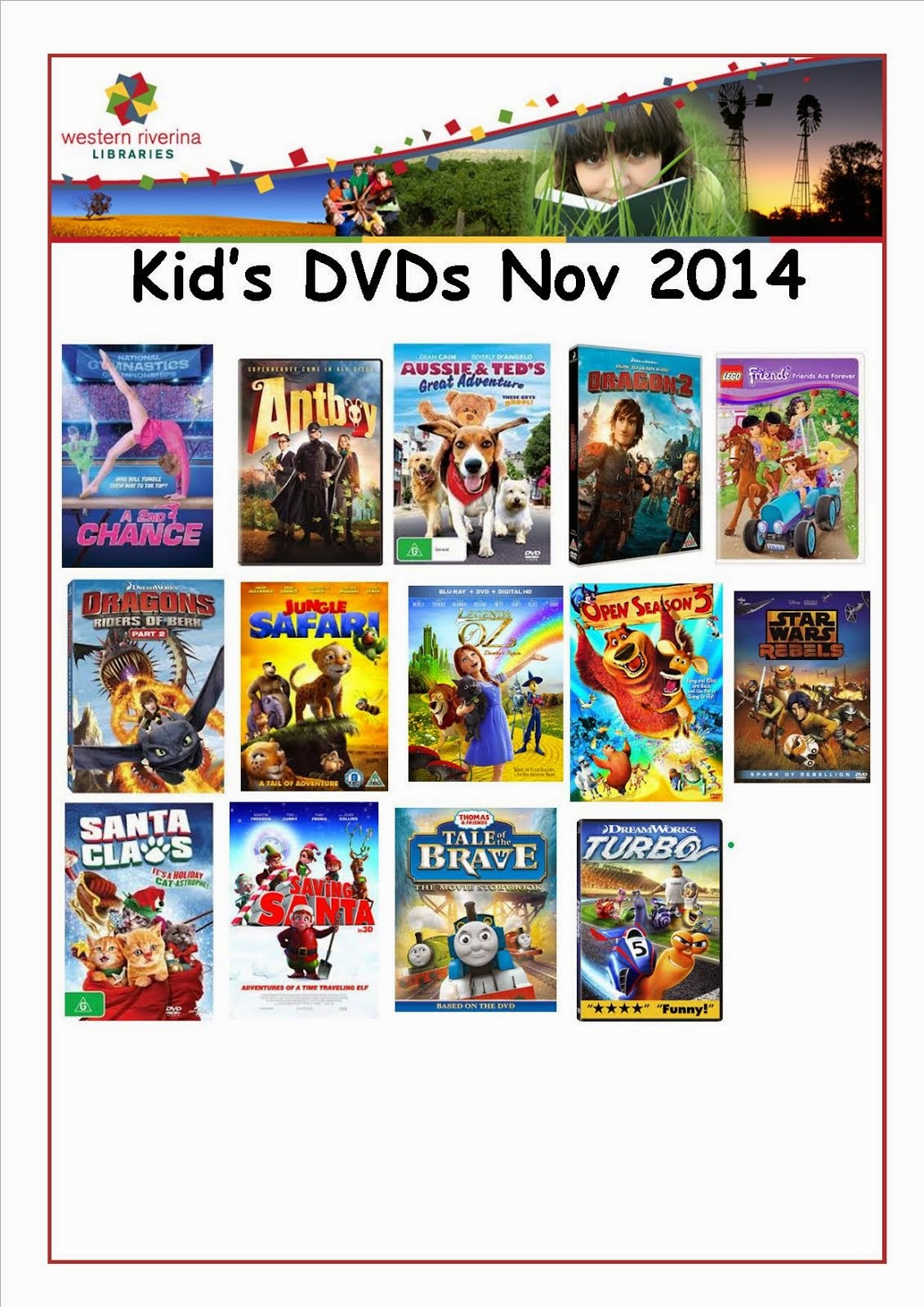 griffith library: New Kids DVDs at the library
