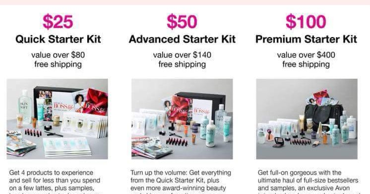 What is included in an Avon representative Starter Kit?