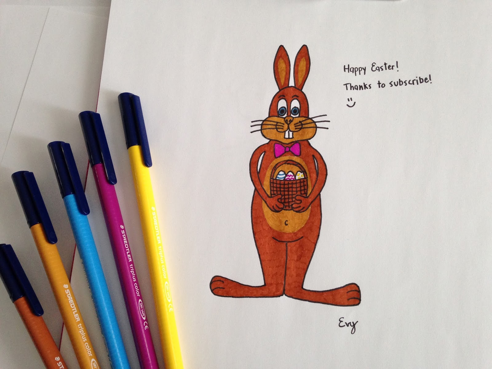 Le blog d'evy: How to draw Easter Bunny tutorial! Comment dessiner un ...