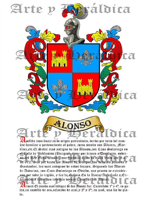 Todo de heráldica: Alonso , Escudo y Origen de este ilustre linaje