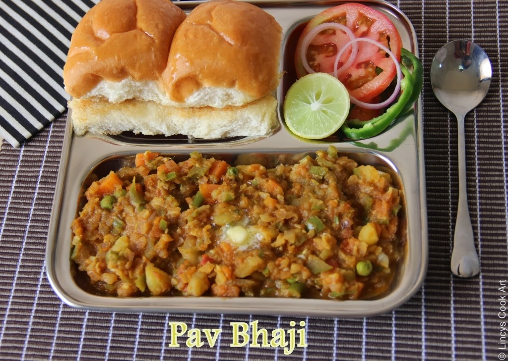 Pav Bhaji/ Bhaji Pav/ Mumbai Pav Bhaji ~ Lincy's Cook Art